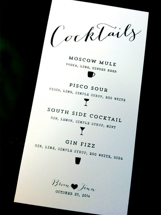 5 Examples of Cocktail Menu | Waitron.Menu Blog