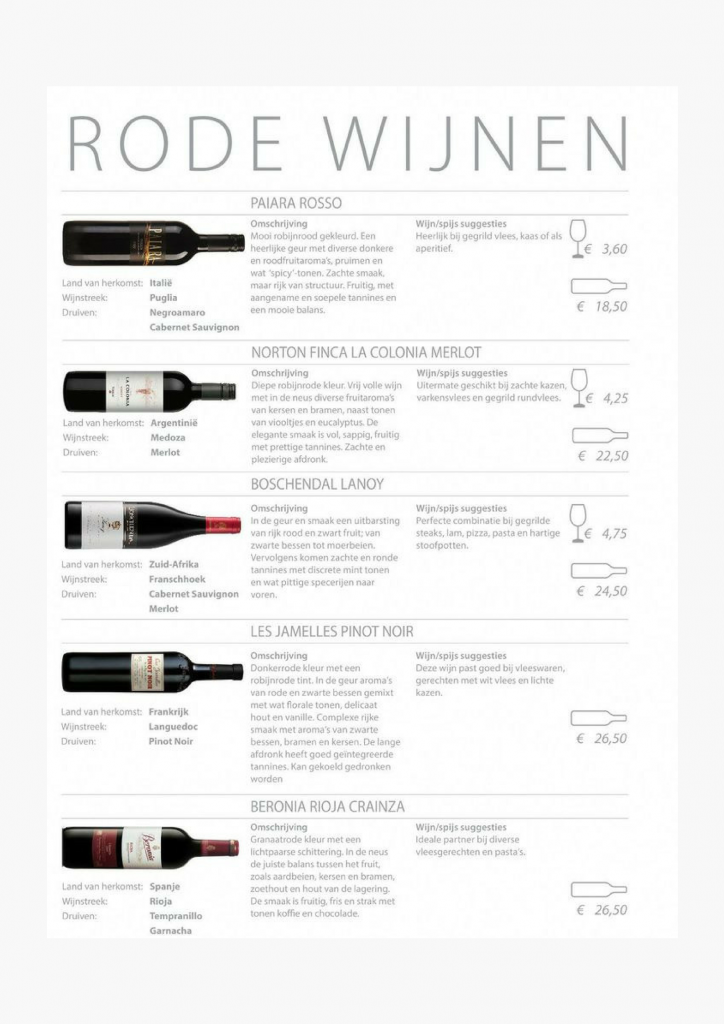 Menu Design. 6 Successful Examples of a Wine Card | Waitron.Menu Blog