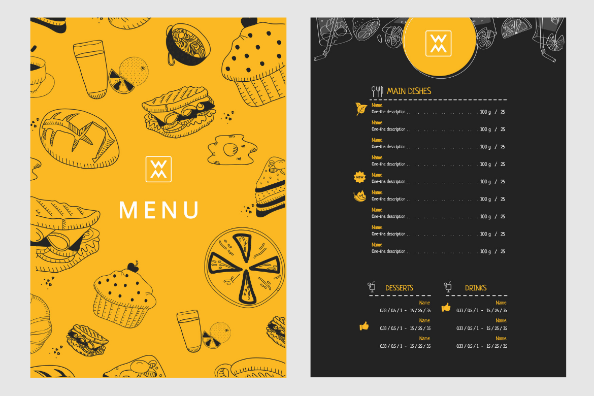 Creating a Menu Design. 3 Ways to Use Icons | Waitron.Menu Blog