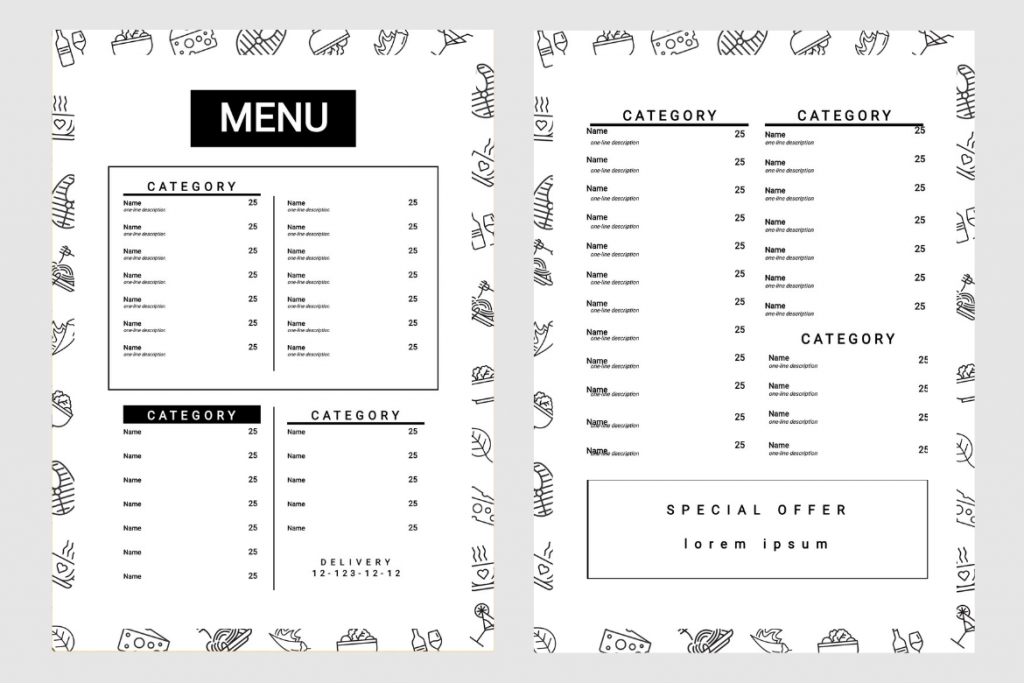 Creating a Menu Design. 3 Ways to Use Icons | Waitron.Menu Blog