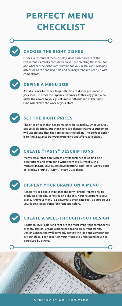 Perfect Menu Checklist | Waitron.Menu Blog