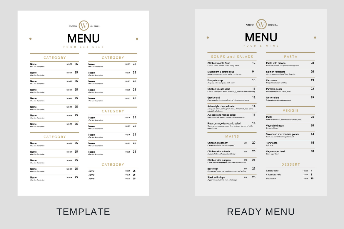 Menu Design. How to Create a Unique Design Using a Template | Waitron ...