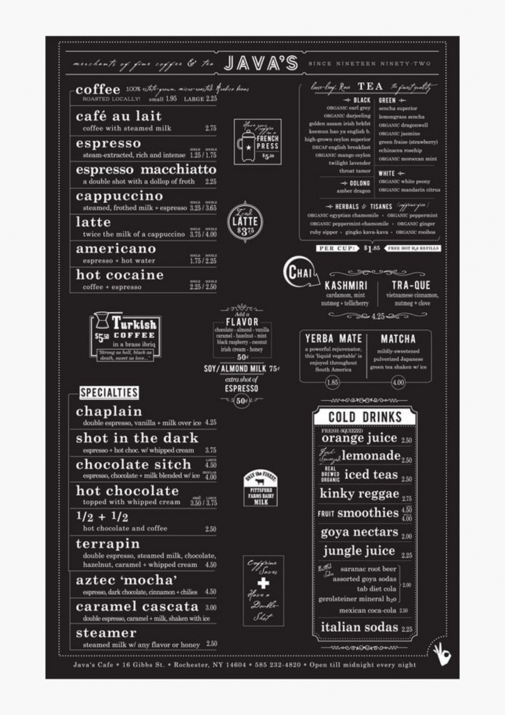 Beverage Menu Design. 7 Great Examples | Waitron.Menu Blog