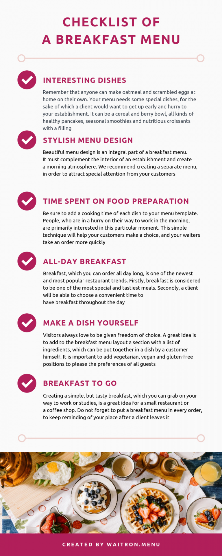 Menu Design. Checklist of a Breakfast Menu | Waitron.Menu Blog